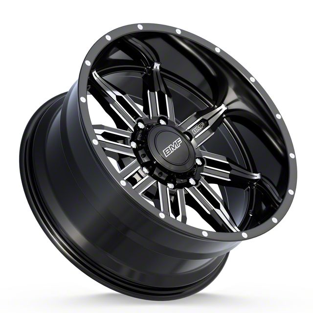 BMF Wheels Sierra 2500 Roulette Gloss Black Milled 8-Lug Wheel; 20x10 ...