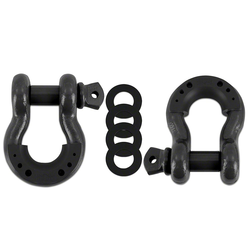 RAM 1500 3/4-Inch D-Ring Shackle Set; Black - Free Shipping