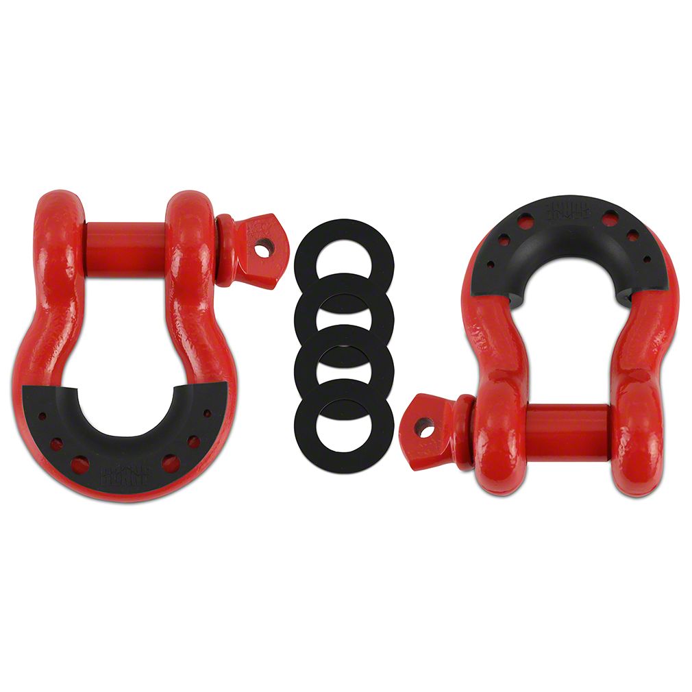 RAM 1500 3/4-Inch D-Ring Shackle Set; Red - Free Shipping