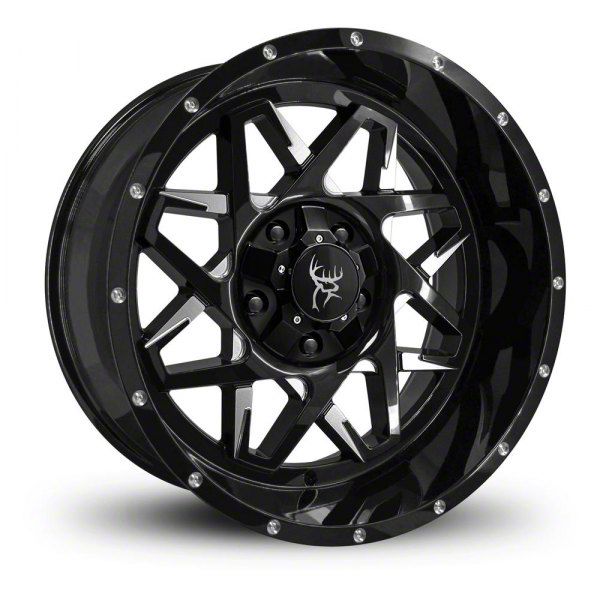 Buck Commander Sierra 1500 Caliber Gloss Black Milled Face 6-Lug Wheel ...