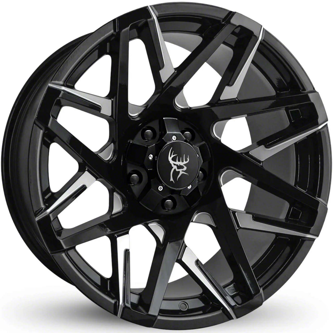 Buck Commander RAM 1500 Canyon Gloss Black Milled Face 6-Lug Wheel ...
