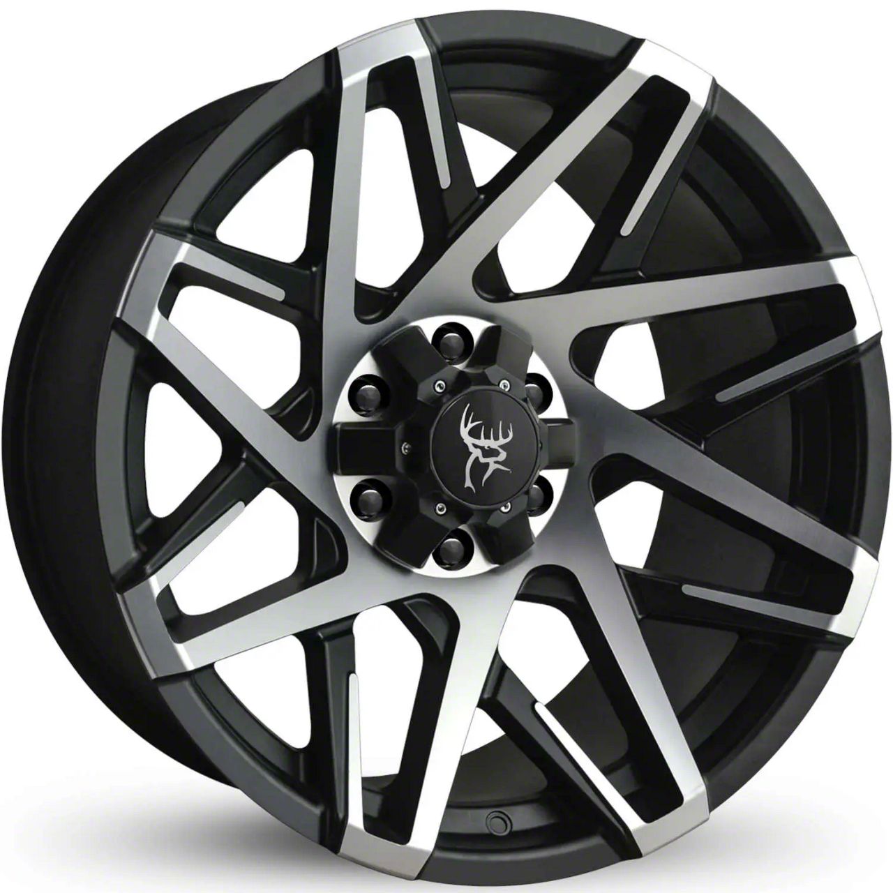 Buck Commander RAM 1500 Canyon Satin Black Machined Face 6-Lug Wheel ...