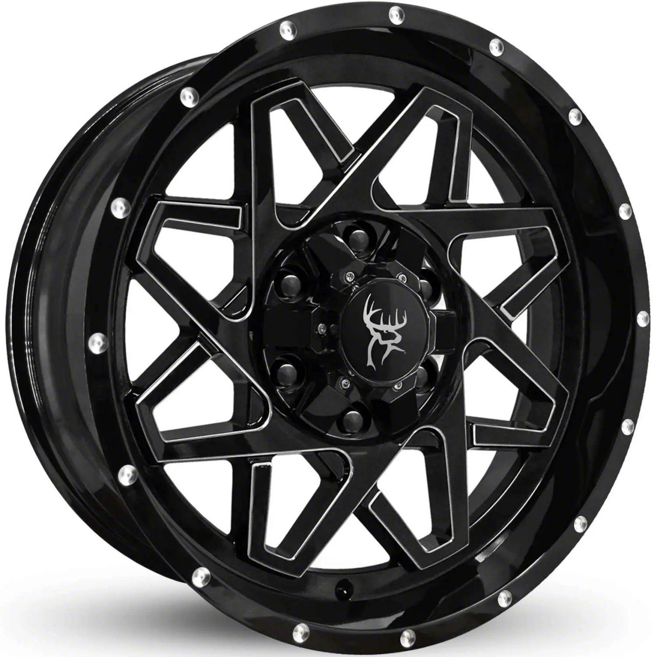Buck Commander RAM 1500 Gridlock Gloss Black with Milling 6-Lug Wheel ...