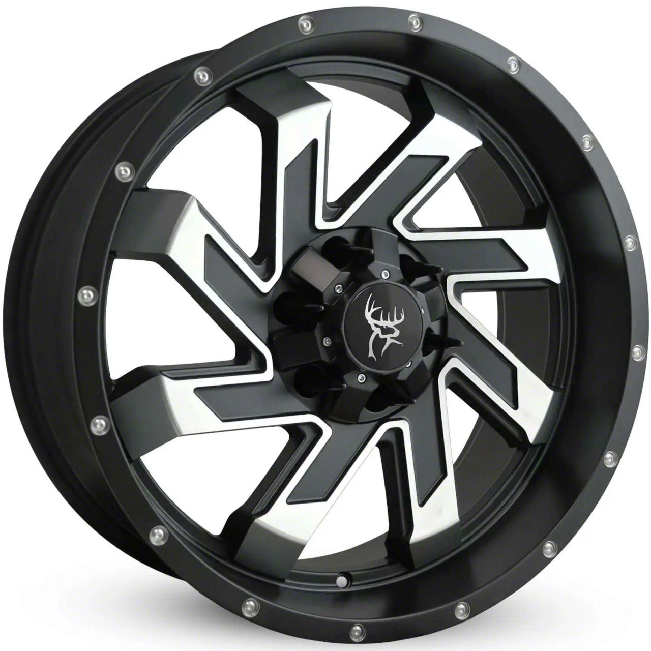 Buck Commander RAM 1500 SAW Satin Black Machined Face 6-Lug Wheel ...