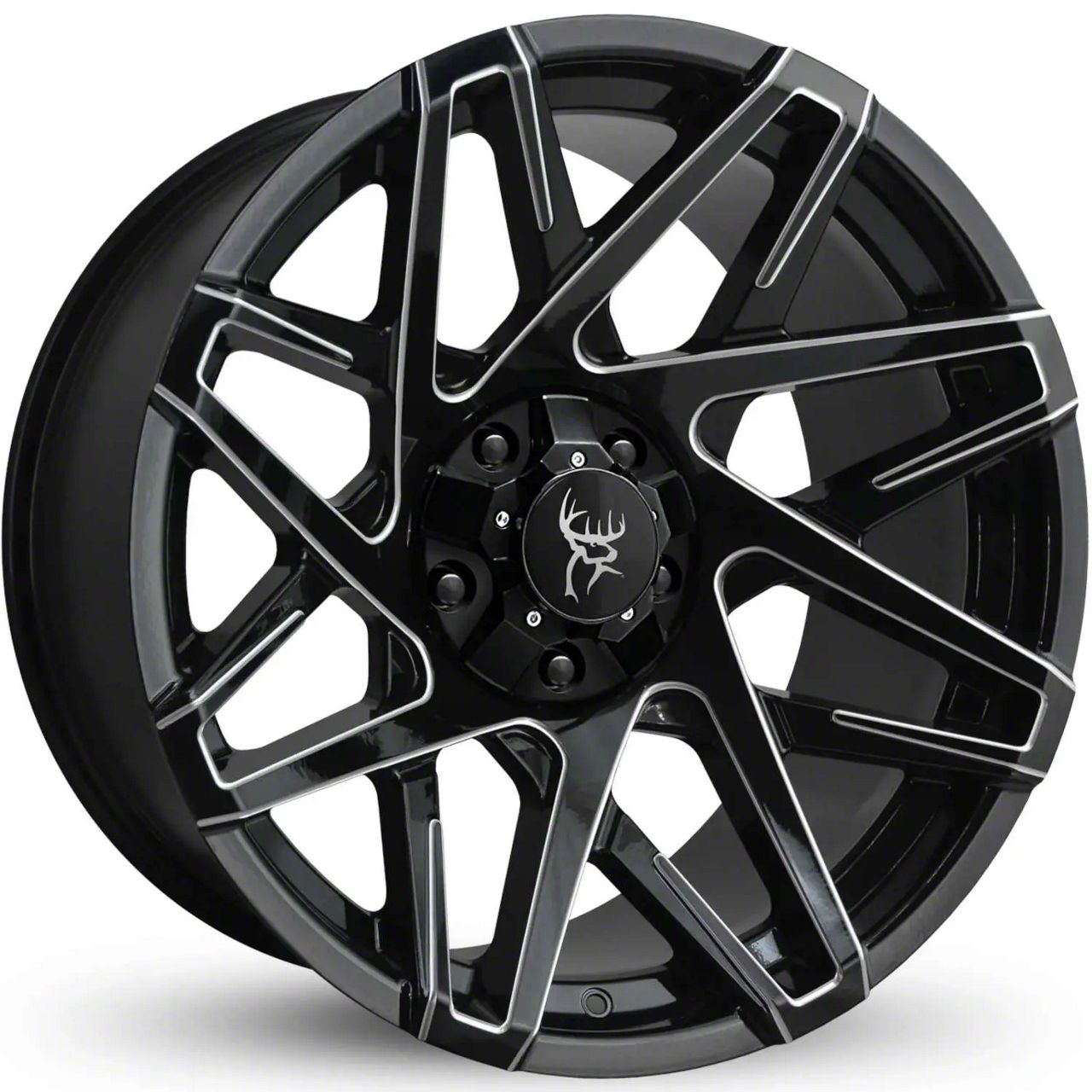 Buck Commander Sierra 1500 Canyon Gloss Black Milled Edges Wheel; 20x10 ...