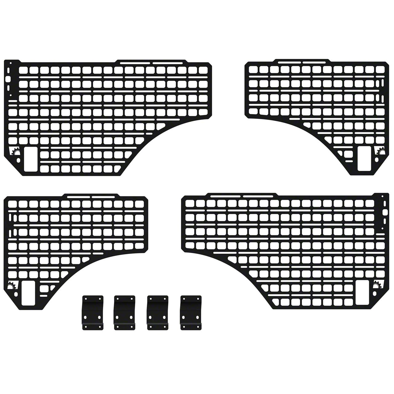 RAM 1500 Bedside MOLLE Rack System; 4-Piece Kit (09-18 RAM 1500 w/ 5.7 ...