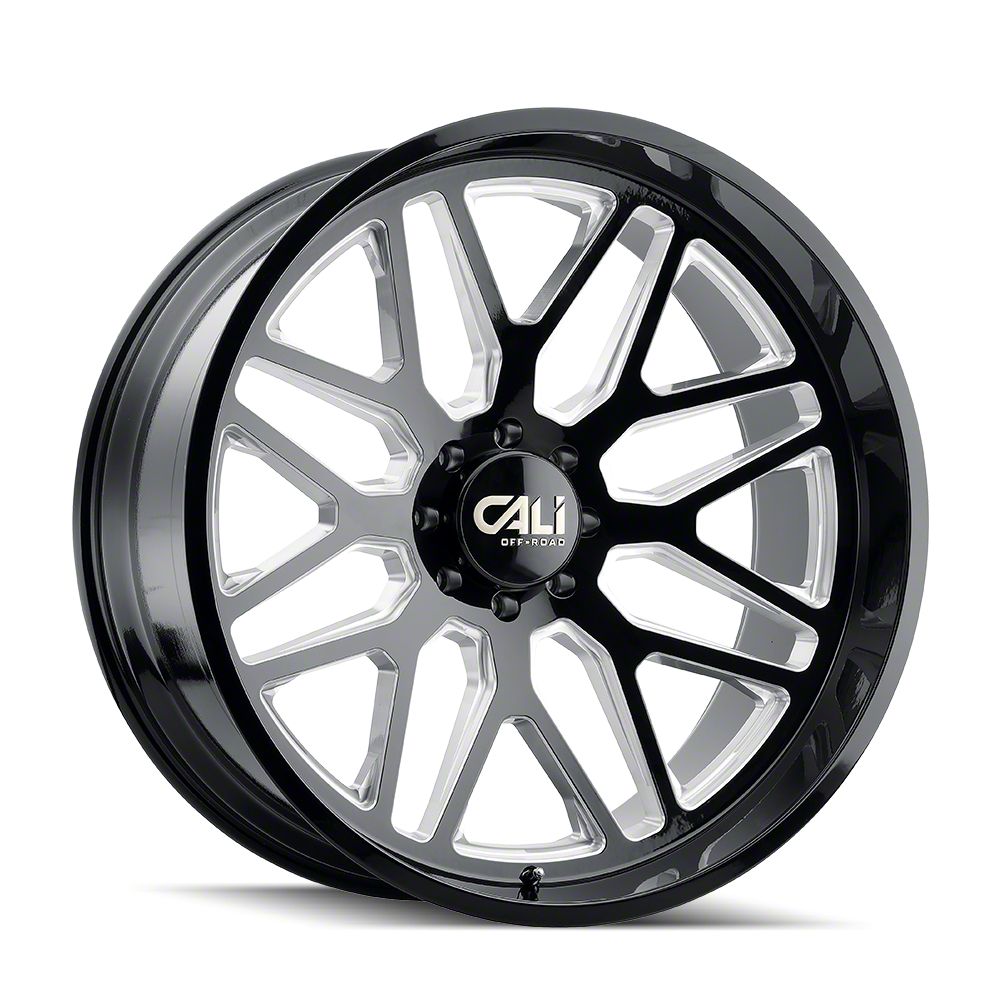 Cali Off-Road RAM 1500 Invader Gloss Black Milled 8-Lug Wheel; 22x12 ...