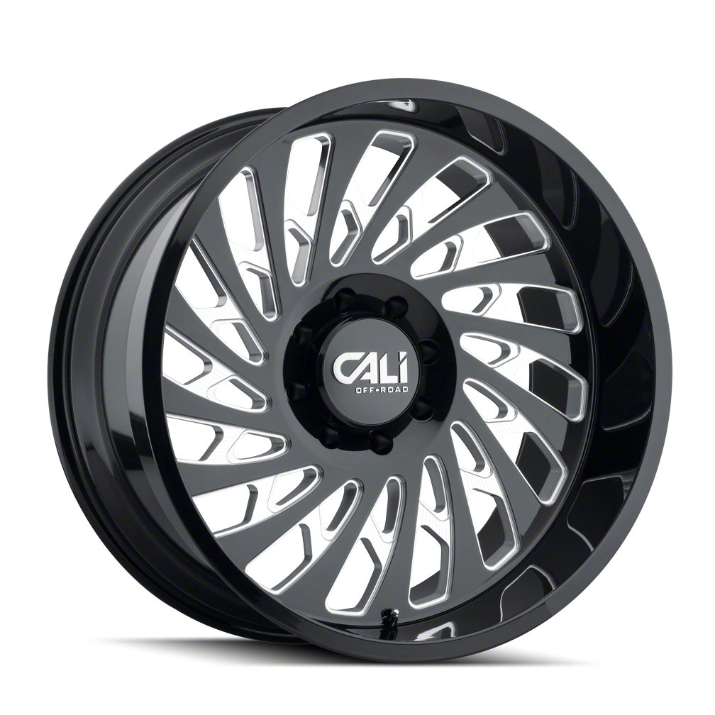 Cali Off-Road Silverado 3500 Switchback Gloss Black Milled 8-Lug Wheel ...
