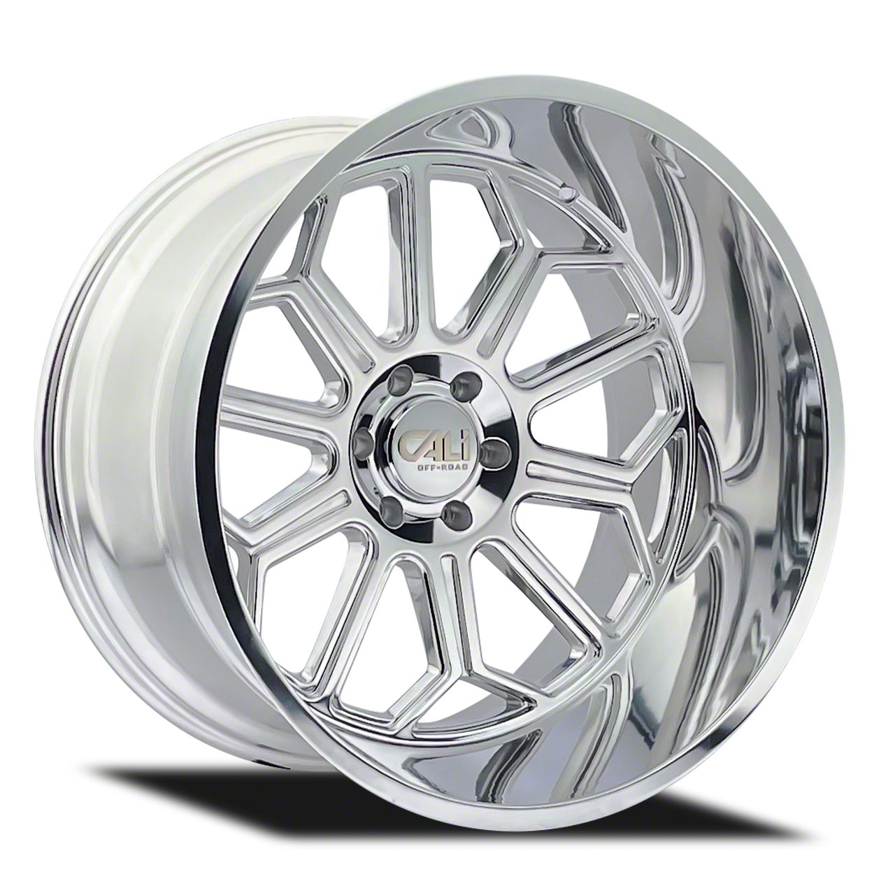 Cali Off-Road Yukon Auburn Polished 6-Lug Wheel; 24x14; -76mm Offset ...
