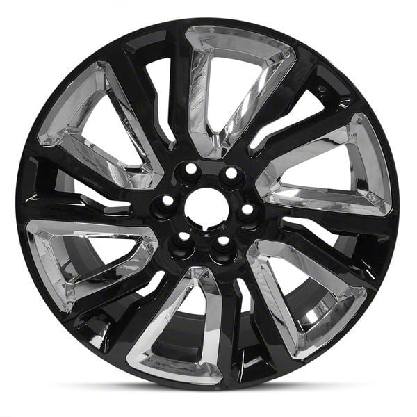 Canyon 12-Spiral Spoke Replica Aluminum Black 6-Lug Wheel; 22x9; 28mm ...