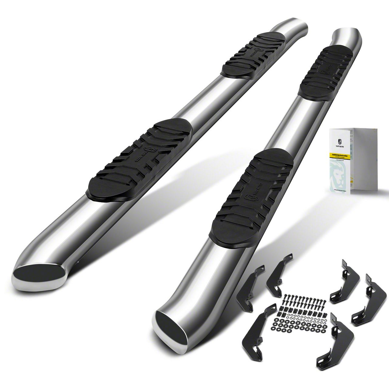 Canyon 5-Inch Oval Bent Side Step Bars; Chrome (15-22 Canyon Extended ...