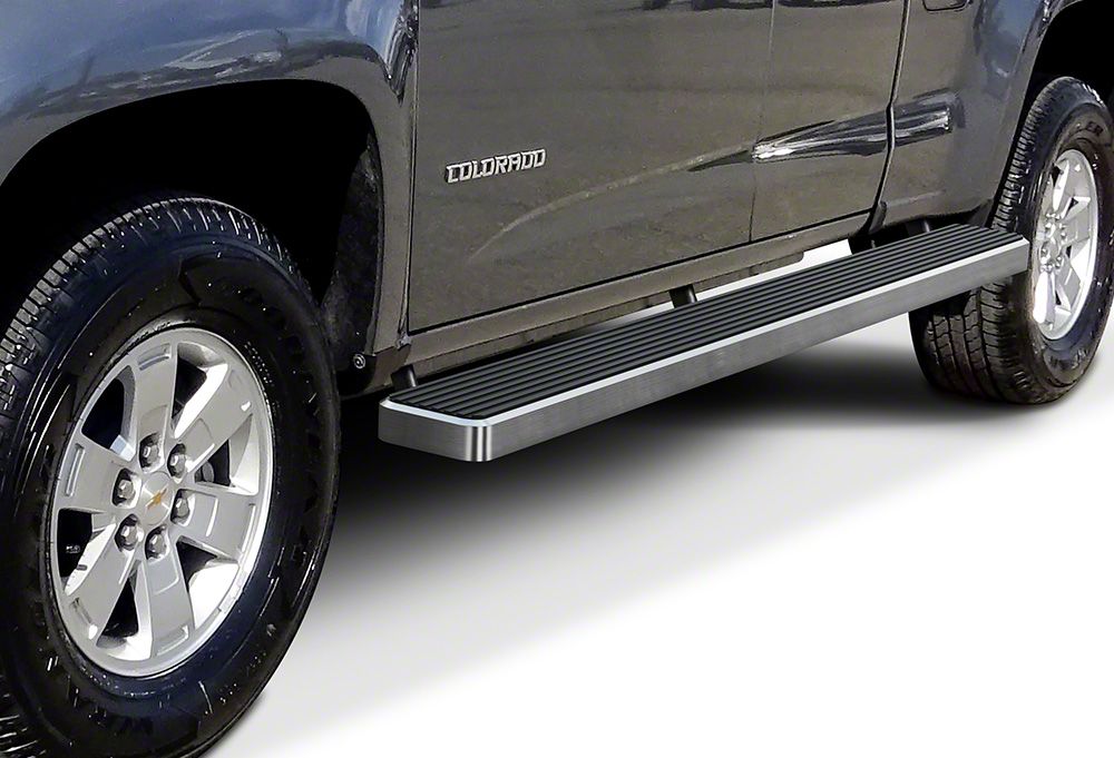 Canyon 6-Inch Wheel-to-Wheel Running Boards; Hairline Silver (15-22 ...