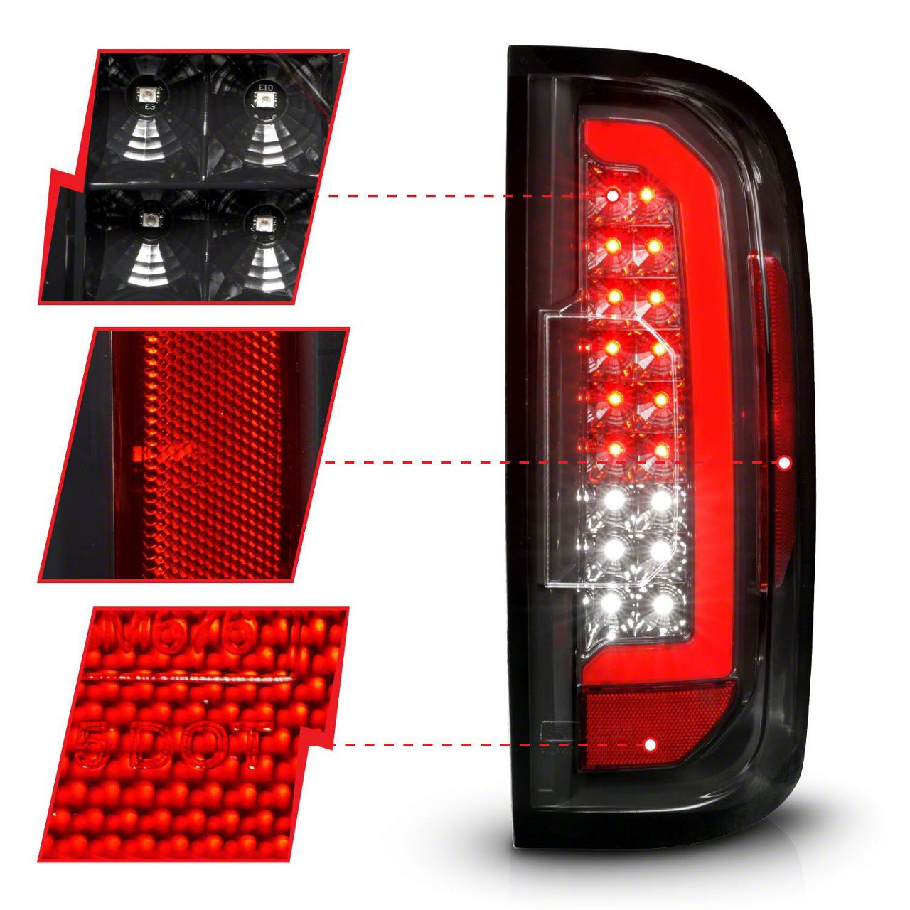 Canyon Full LED Tail Lights; Black Housing; Clear Lens (15-22 Canyon ...