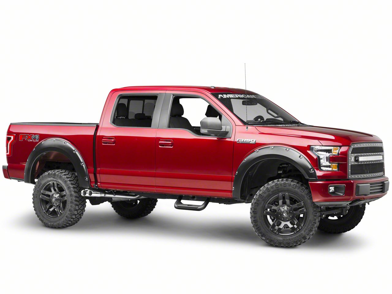 Carr F-150 Super Hoop Side Steps; Black; Pair 128221 (15-25 F-150 ...