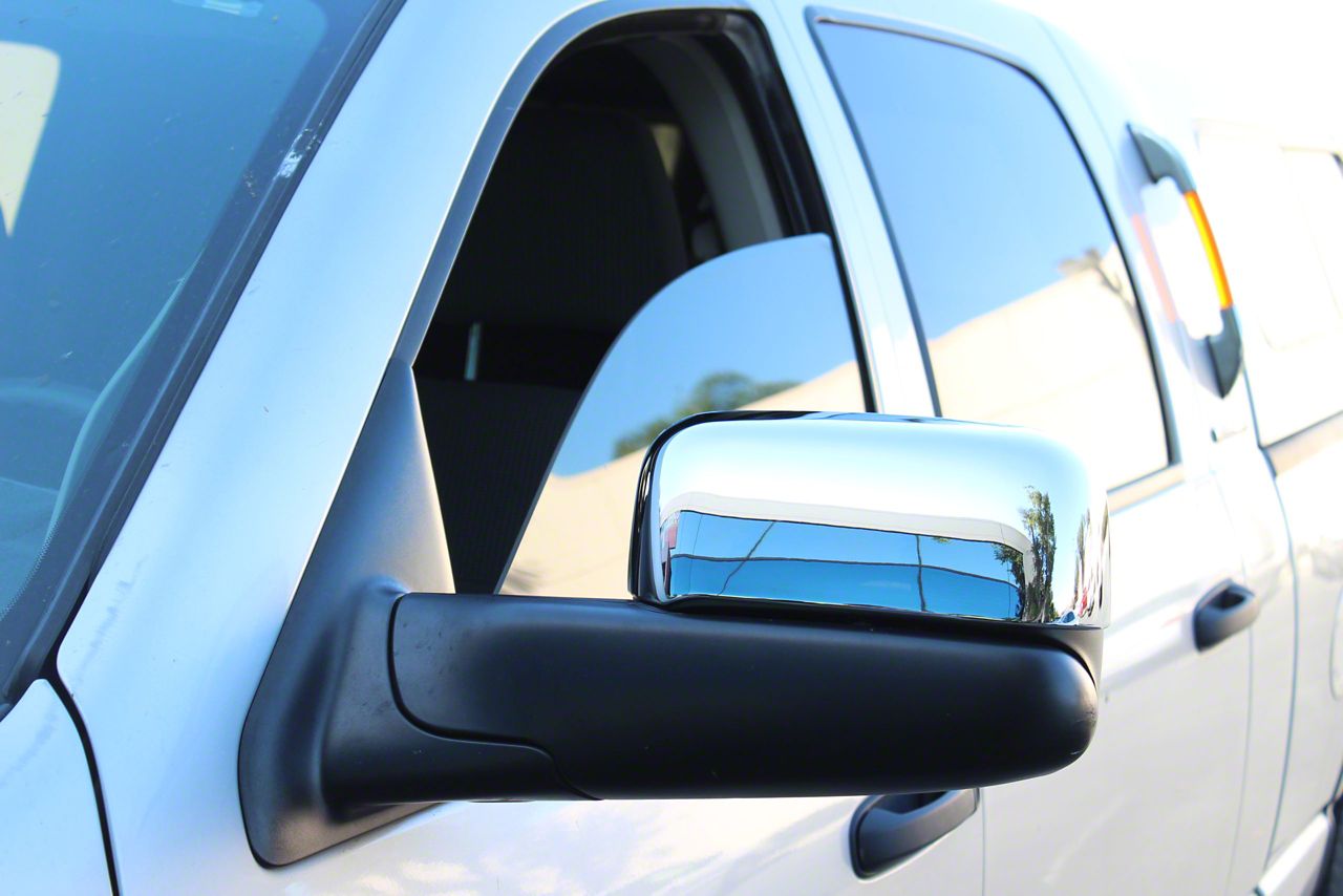 RAM 1500 Towing Mirror Covers; Chrome (02-08 RAM 1500) - Free Shipping