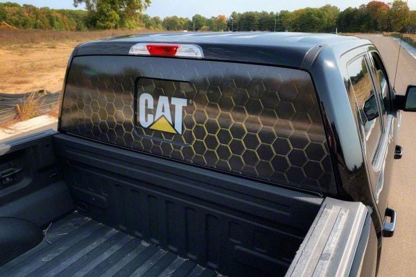 CAT F-250 Super Duty Rear Window Decal; Yellow Grid CDFH166 (Universal ...