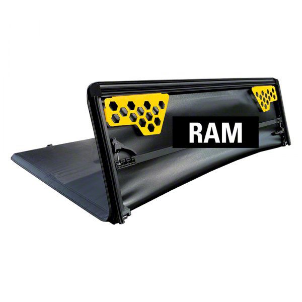 CAT RAM 1500 Soft Vinyl Tri-Fold Tonneau Cover with Rigid Hex Grid ...