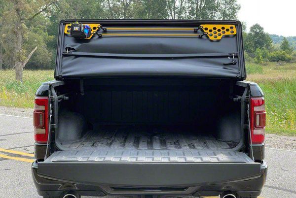 CAT RAM 1500 Soft Vinyl Tri-Fold Tonneau Cover with Rigid Hex Grid ...