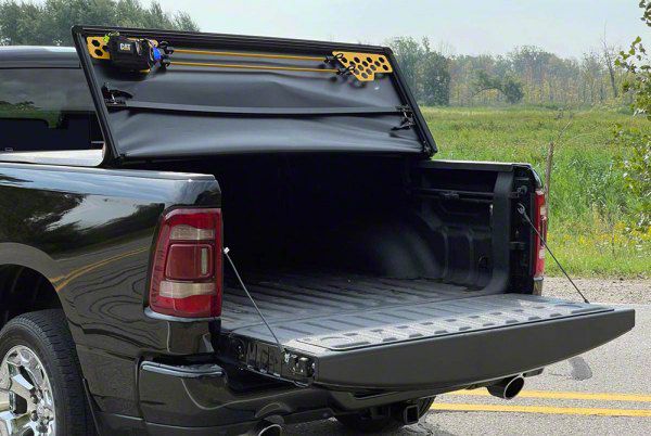CAT RAM 1500 Soft Vinyl Tri-Fold Tonneau Cover with Rigid Hex Grid ...