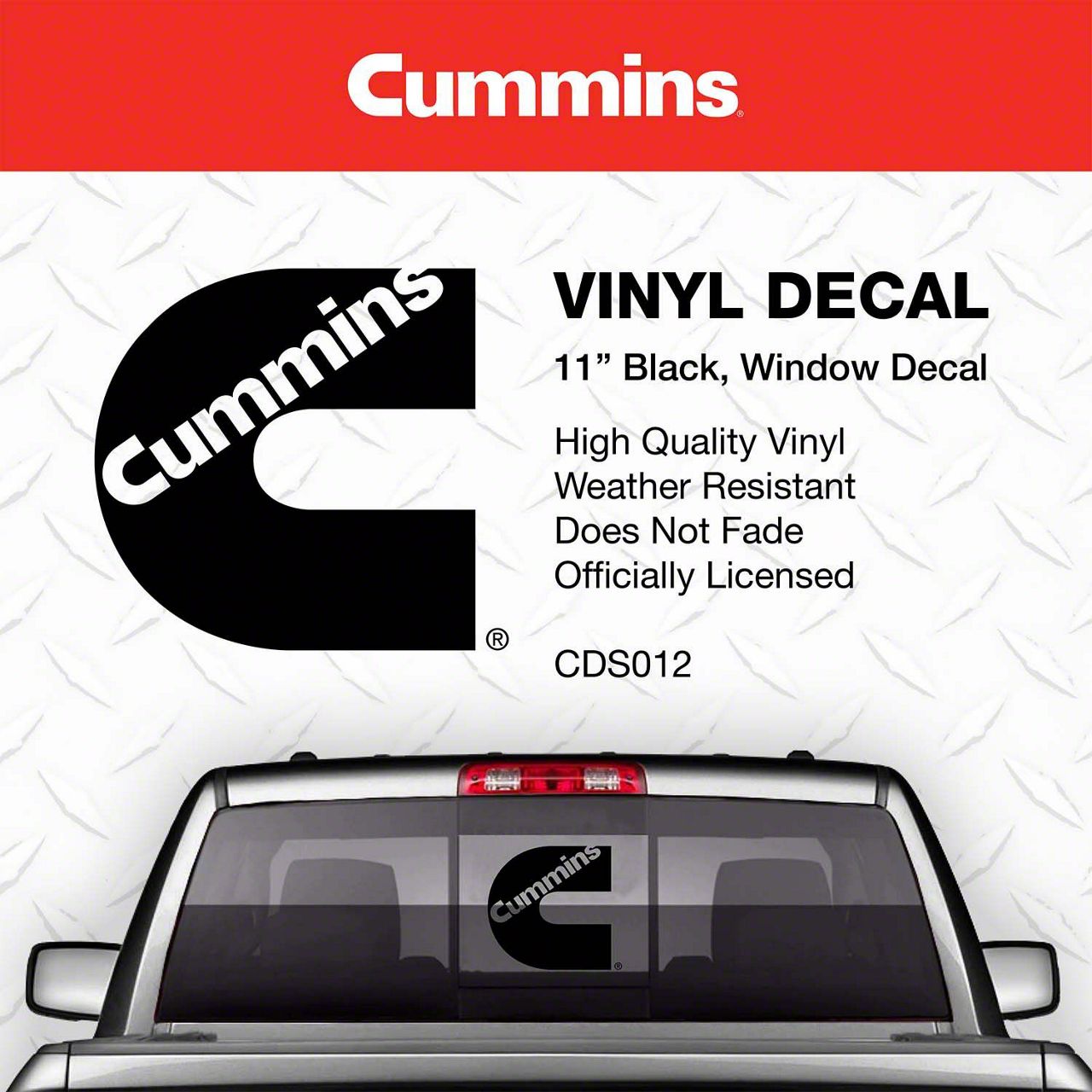 CAT RAM 2500 11-Inch Cummins Window Decal; Black CDS012 (Universal; Some Adaptation May Be ...