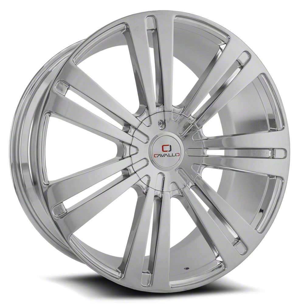 Cavallo Silverado 1500 CLV-16 Chrome 6-Lug Wheel; 22x9.5; 25mm Offset CLV-16229561351397+25C (19 ...