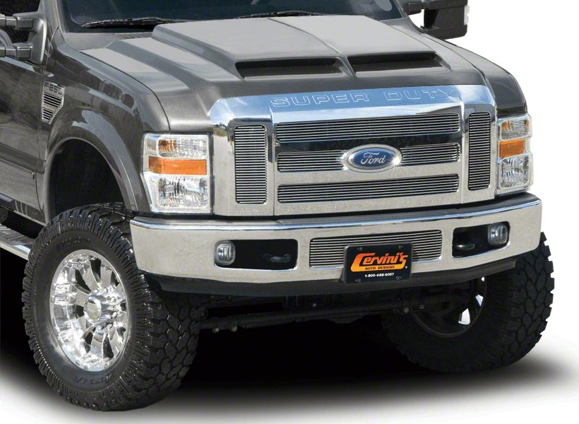 Cervini's F-250 Super Duty Upper and Lower Billet Grille Overlay; Black ...