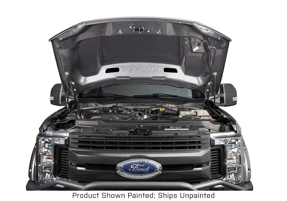 Cervini's F-350 Super Duty 4-Inch Cowl Hood; Unpainted 1241 (17-22 F ...
