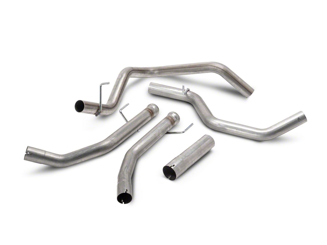 C&L Silverado 1500 Dual Exhaust System with Polished Tips; Rear Exit ...