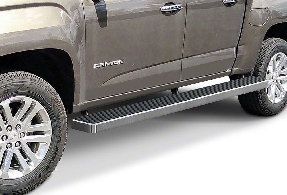Colorado 6-Inch Wheel-to-Wheel Running Boards; Hairline Silver (15-26 ...