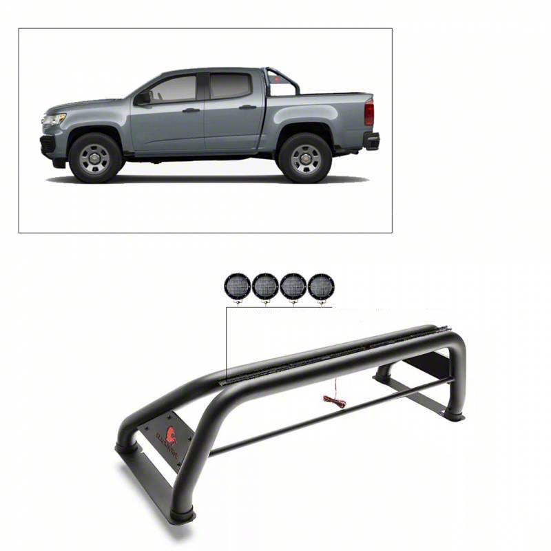 Colorado Classic Roll Bar with 5.30-Inch Black Round Flood LED Lights ...