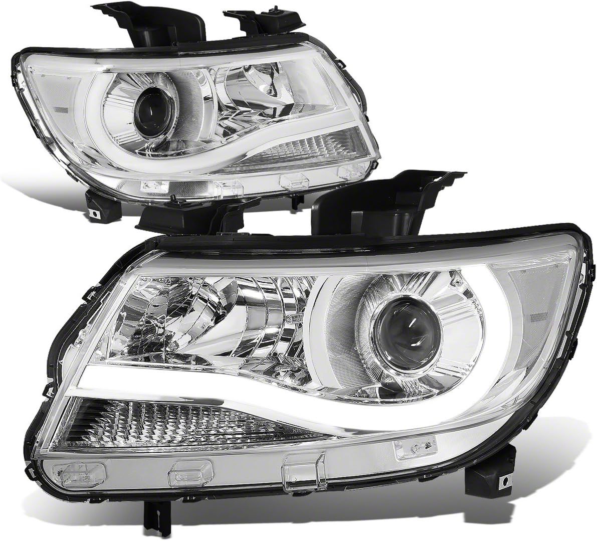 Colorado LED DRL Projector Headlights with Clear Corners; Chrome ...