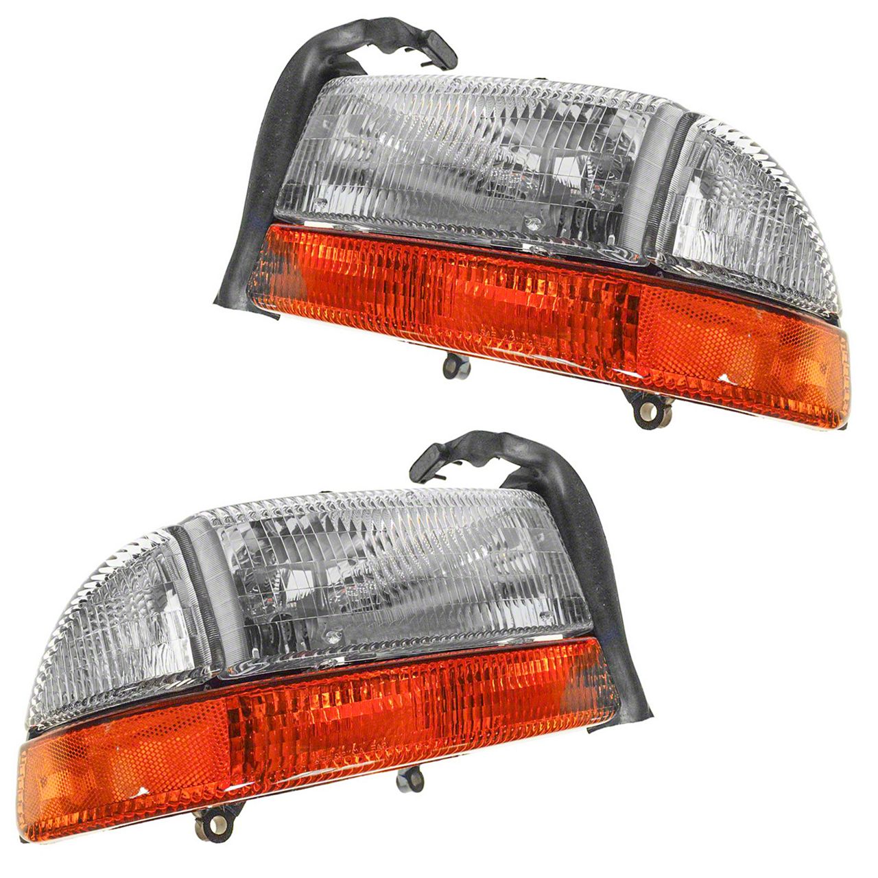 Dakota Headlights; Chrome Housing; Clear Lens (97-04 Dakota) - Free ...