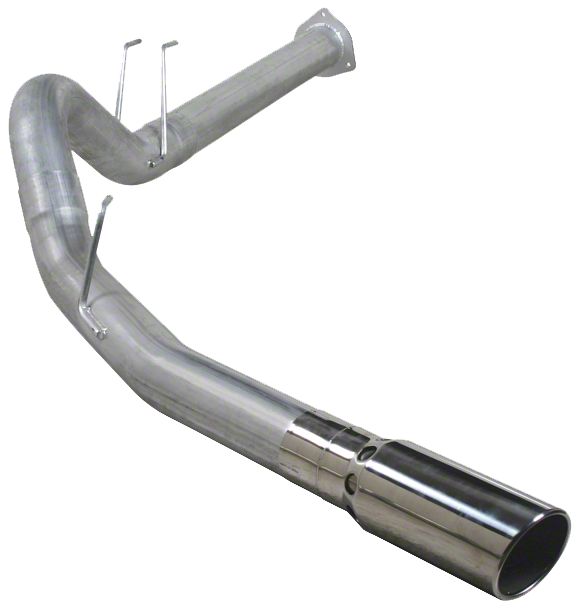 F-350 Super Duty 4-Inch Aluminized Steel DPF-Back Single Exhaust System with Polished Tip; Side ...