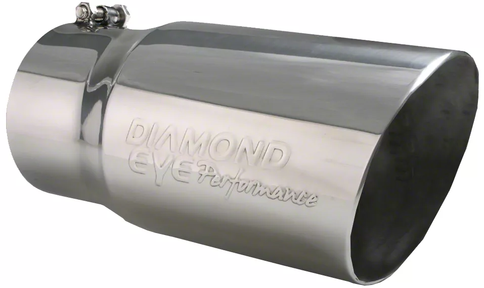 RAM 3500 6-Inch Rolled Angle Exhaust Tip; Polished (Fits 5-Inch Tail ...