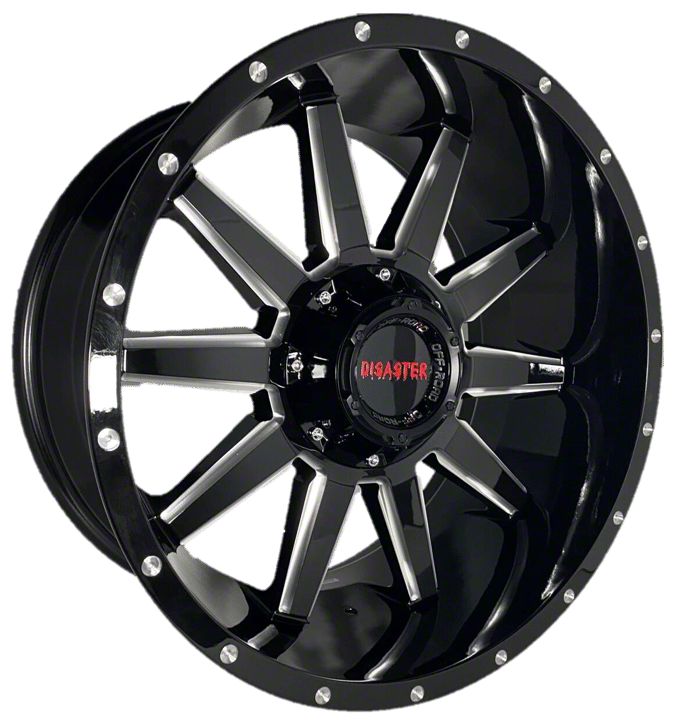 Disaster Offroad F-150 D04 Gloss Black Milled 6-Lug Wheel; 20x10; -12mm ...