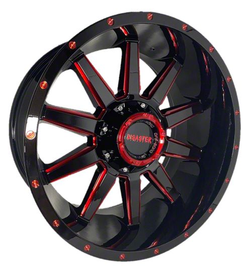 Disaster Offroad Ranger D04 Gloss Black with Candy Red Milled 6-Lug ...