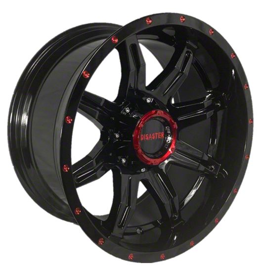 Disaster Offroad RAM 1500 D02 Gloss Black with Candy Red Milled 6-Lug ...