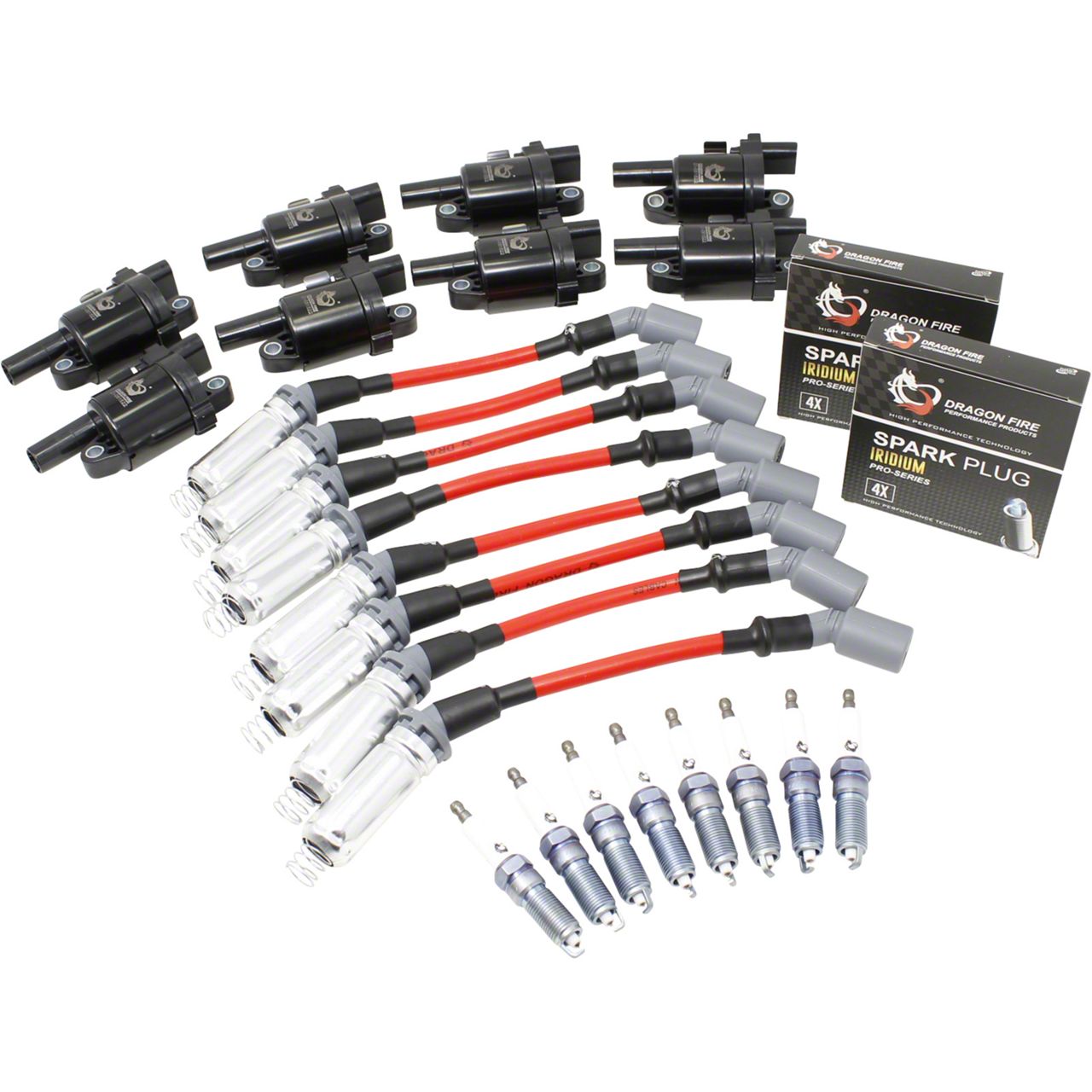 Dragon Fire Performance Silverado 1500 Ignition Tune Up Kit; Black Kit-1234 (14-18 V8 Silverado ...