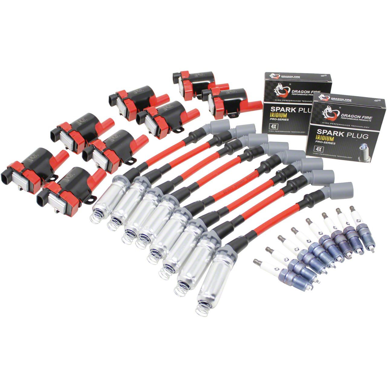 Dragon Fire Performance Silverado 1500 Ignition Tune Up Kit; Red Kit-1001 (99-06 V8 Silverado ...