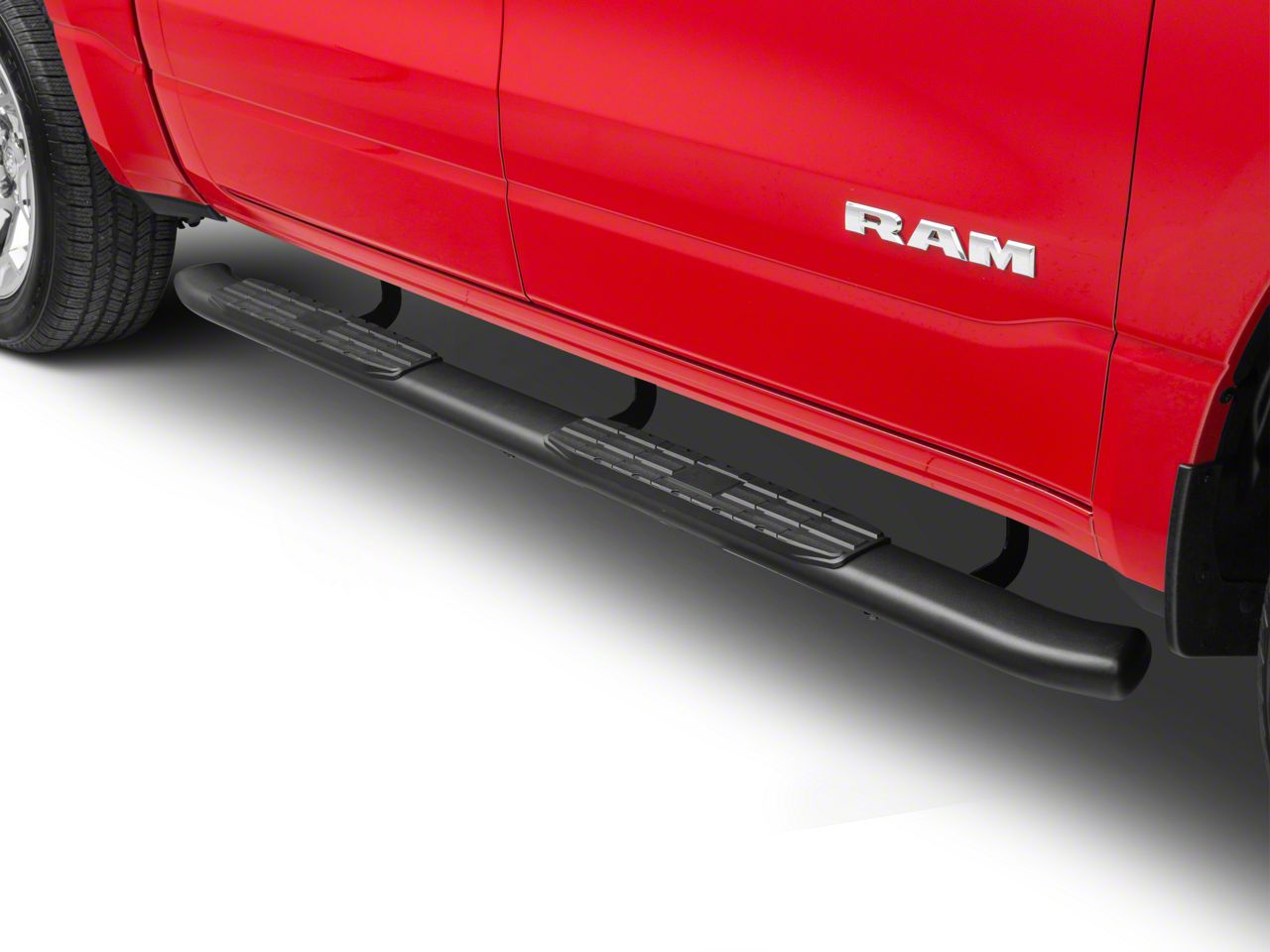 Barricade RAM 1500 Pinnacle 4-Inch Oval Bent End Side Step Bars; Black ...