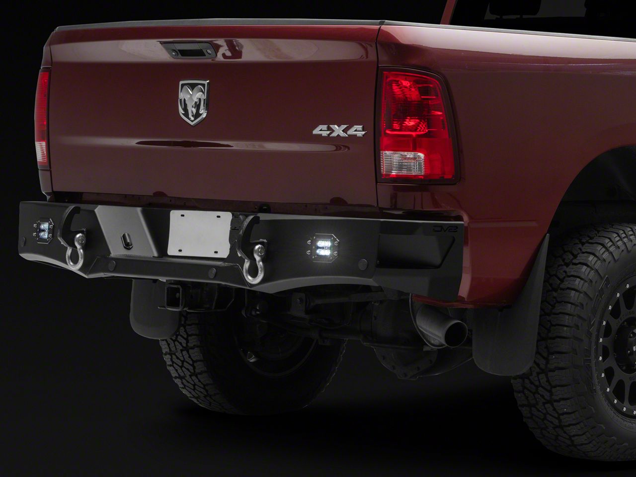 DV8 Offroad RAM 2500 Steel Rear Bumper RBDR2-03 (10-24 RAM 2500) - Free ...