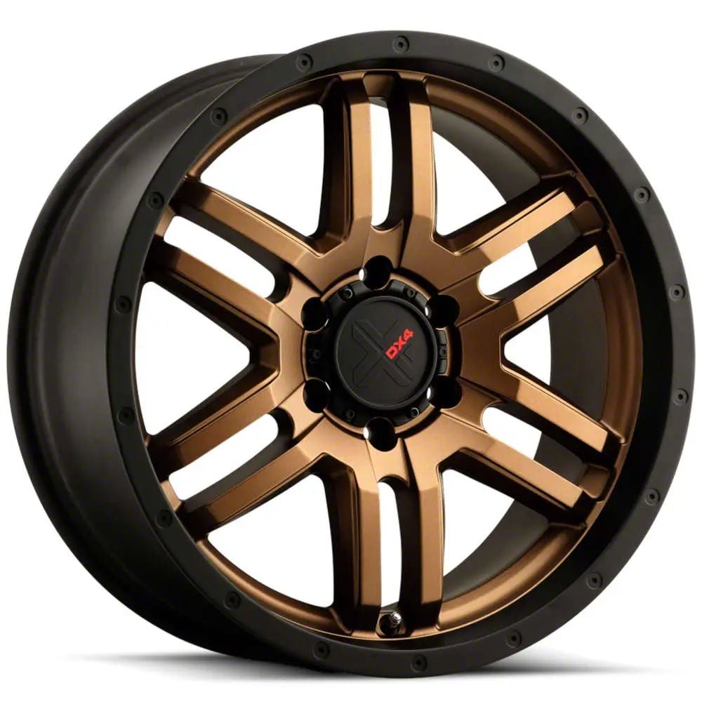 DX4 Wheels F-150 DYNO Frozen Bronze with Black Lip 6-Lug Wheel; 20x9 ...