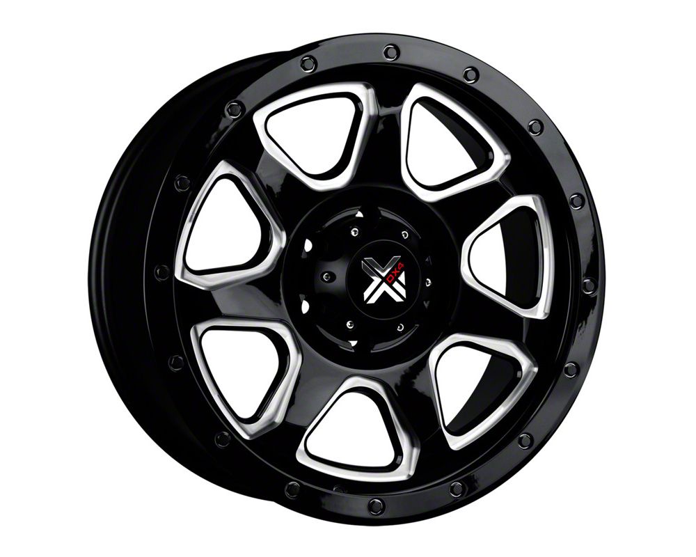 DX4 Wheels RAM 2500 STORM Gloss Black Milled 8-Lug Wheel; 20x9; 10mm ...