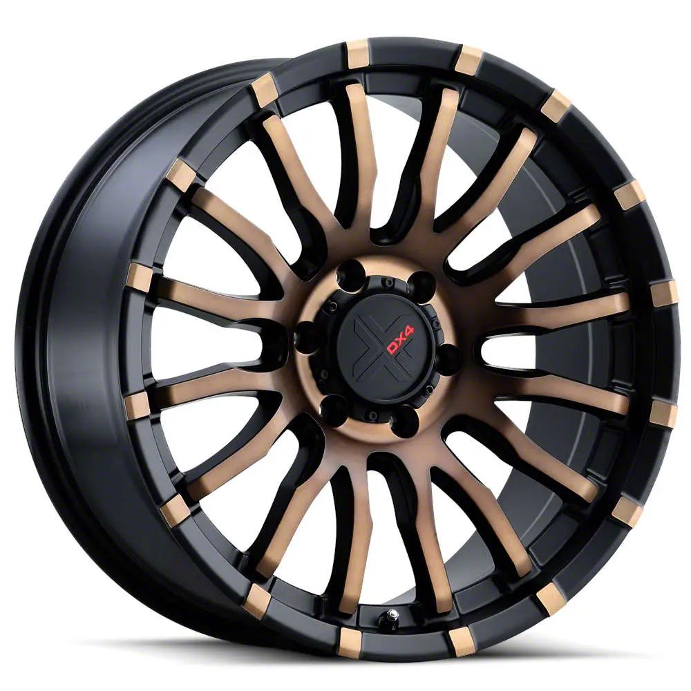 DX4 Wheels F-150 OCTANE Flat Black with Bronze Shadow 6-Lug Wheel; 20x9 ...