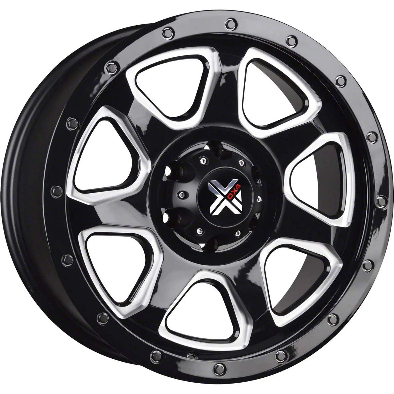 DX4 Wheels Ranger STORM Gloss Black Milled 6-Lug Wheel; 20x9; 10mm ...