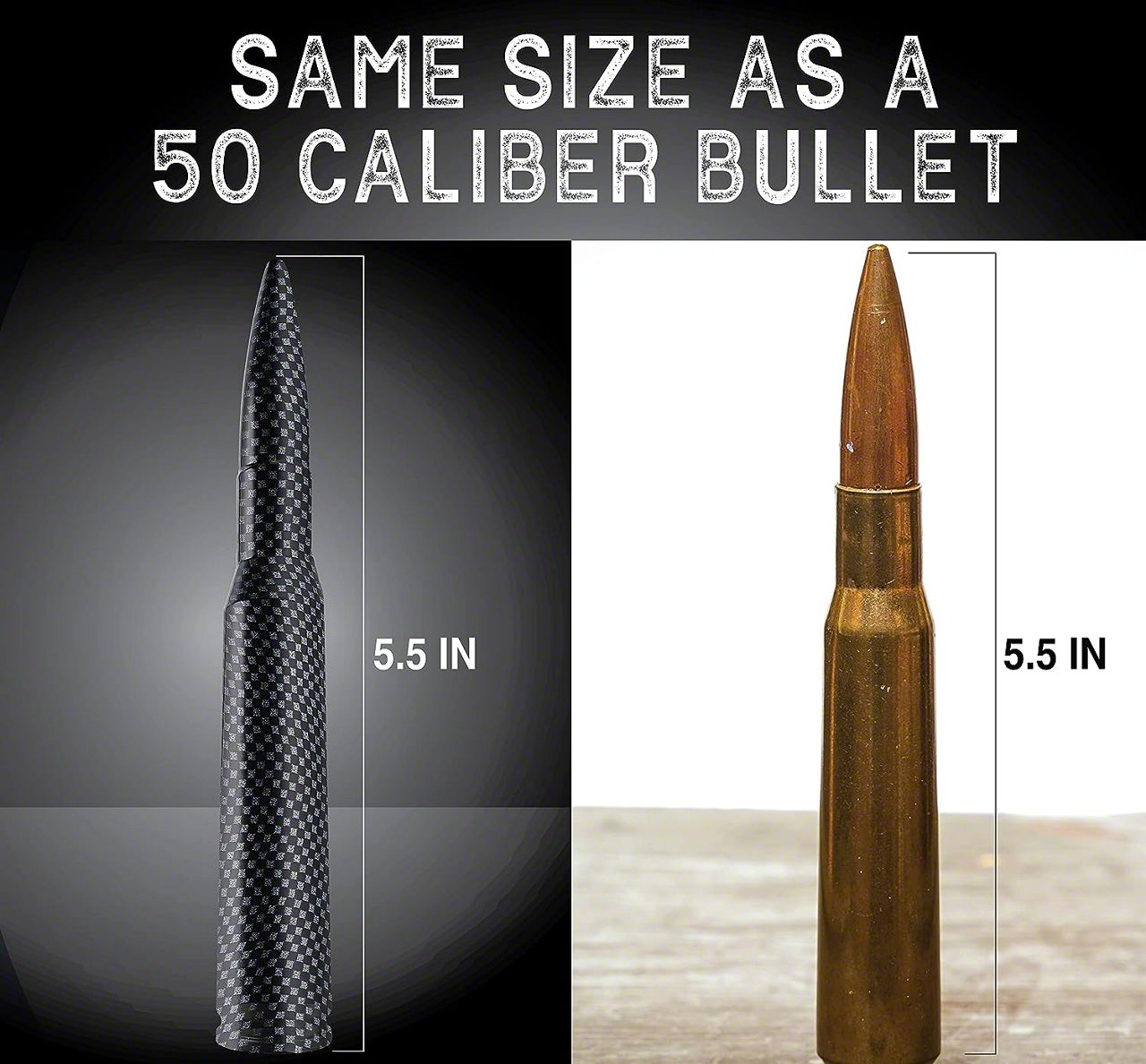 EcoAuto Silverado 1500 Bullet Antenna; Carbon Fiber ANT-GMC-CF (99-25 ...