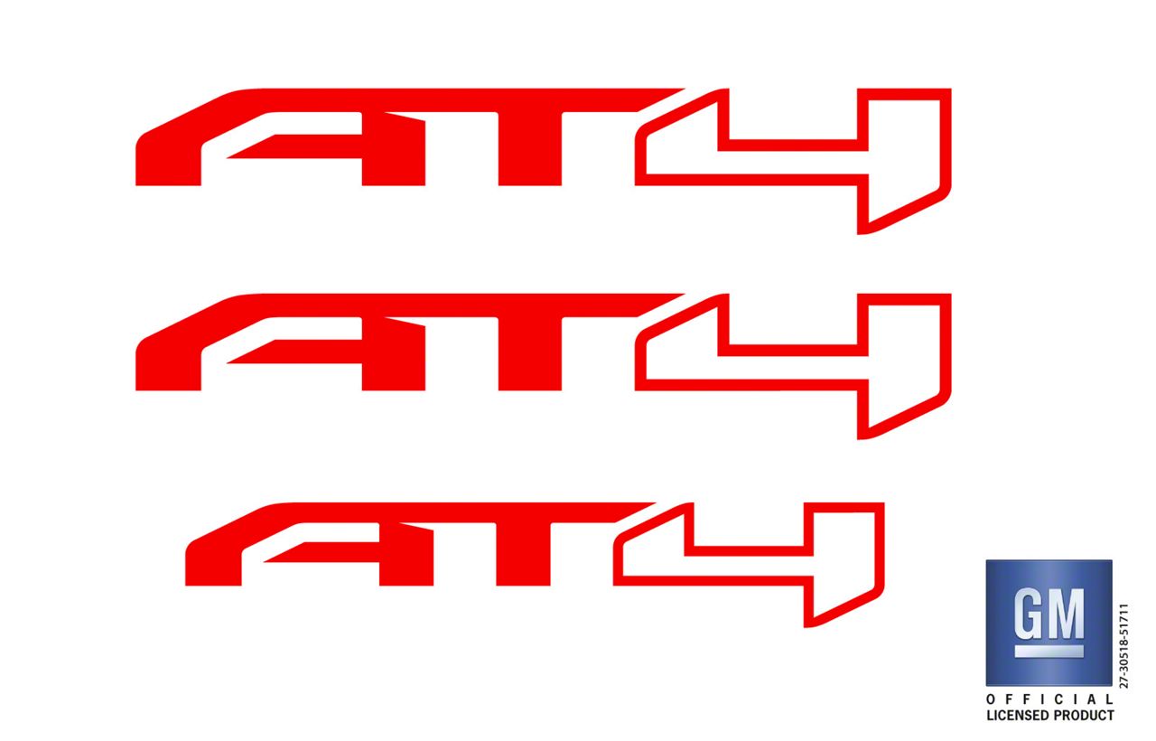 Emblems Plus Sierra 1500 AT4 Emblem Overlay Decals; Gloss Red GS1AT4R ...