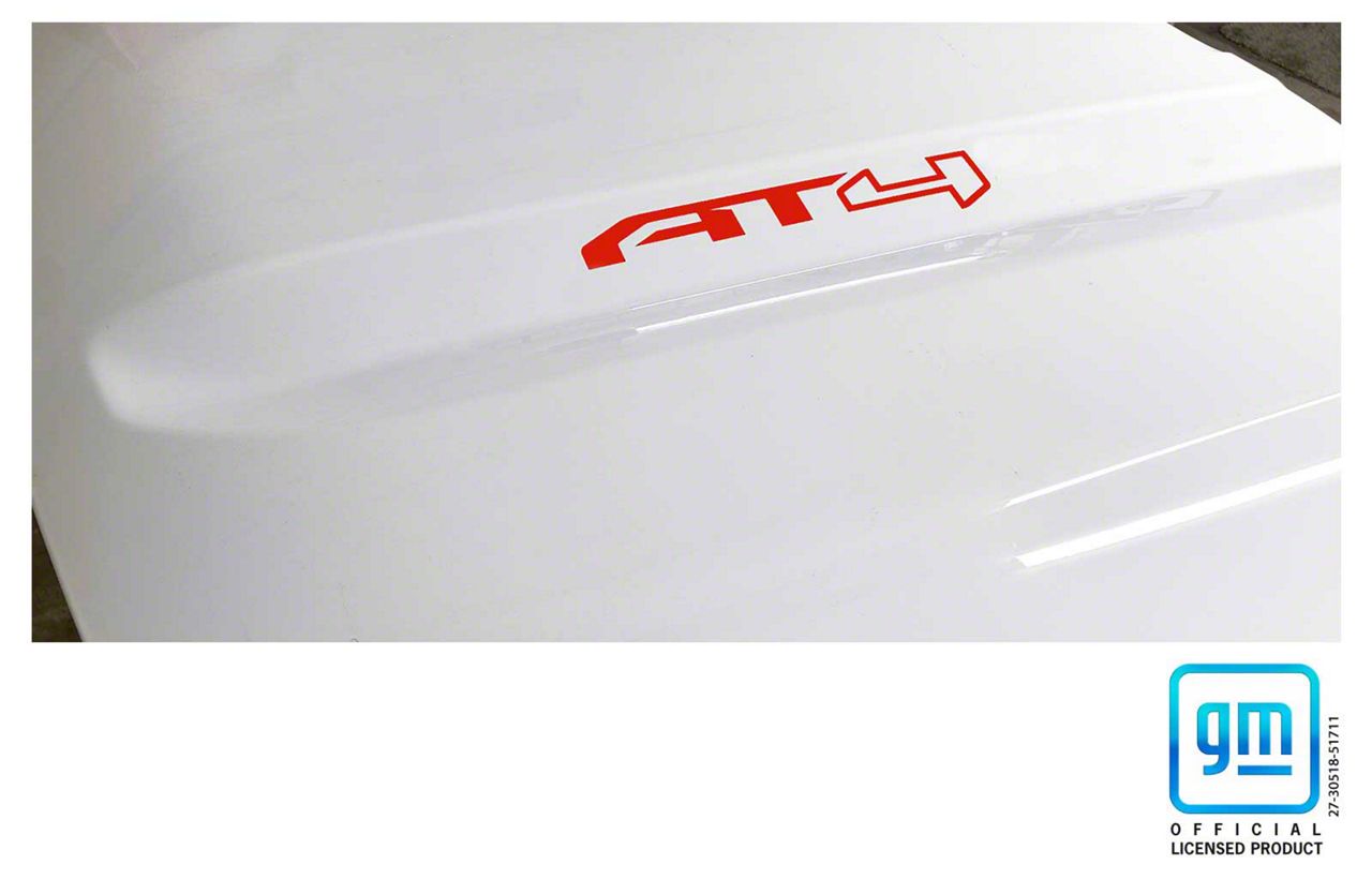 Emblems Plus Sierra 1500 AT4 Hood Lettering Decals; Red GCLAT4R-1 (19 ...