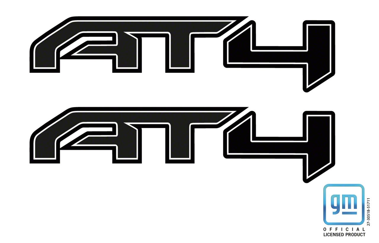 Emblems Plus Sierra 2500 AT4 Bedside Decals; Matte Black AT4M (20-26 ...