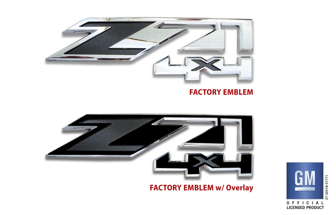 Emblems Plus Sierra 3500 Z71 4x4 Bedside Decals; Gloss Black GS1FZ71 ...